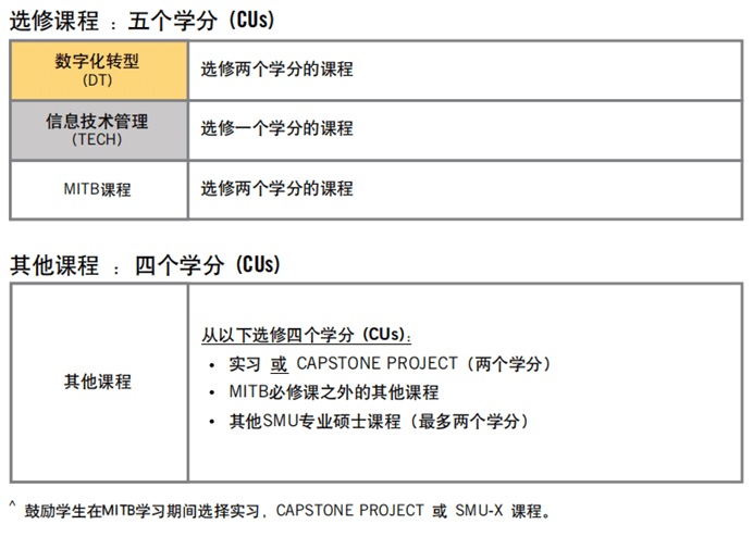 商业信息技术硕士(MITB)课程架构 | 新加坡管理大学中文官网